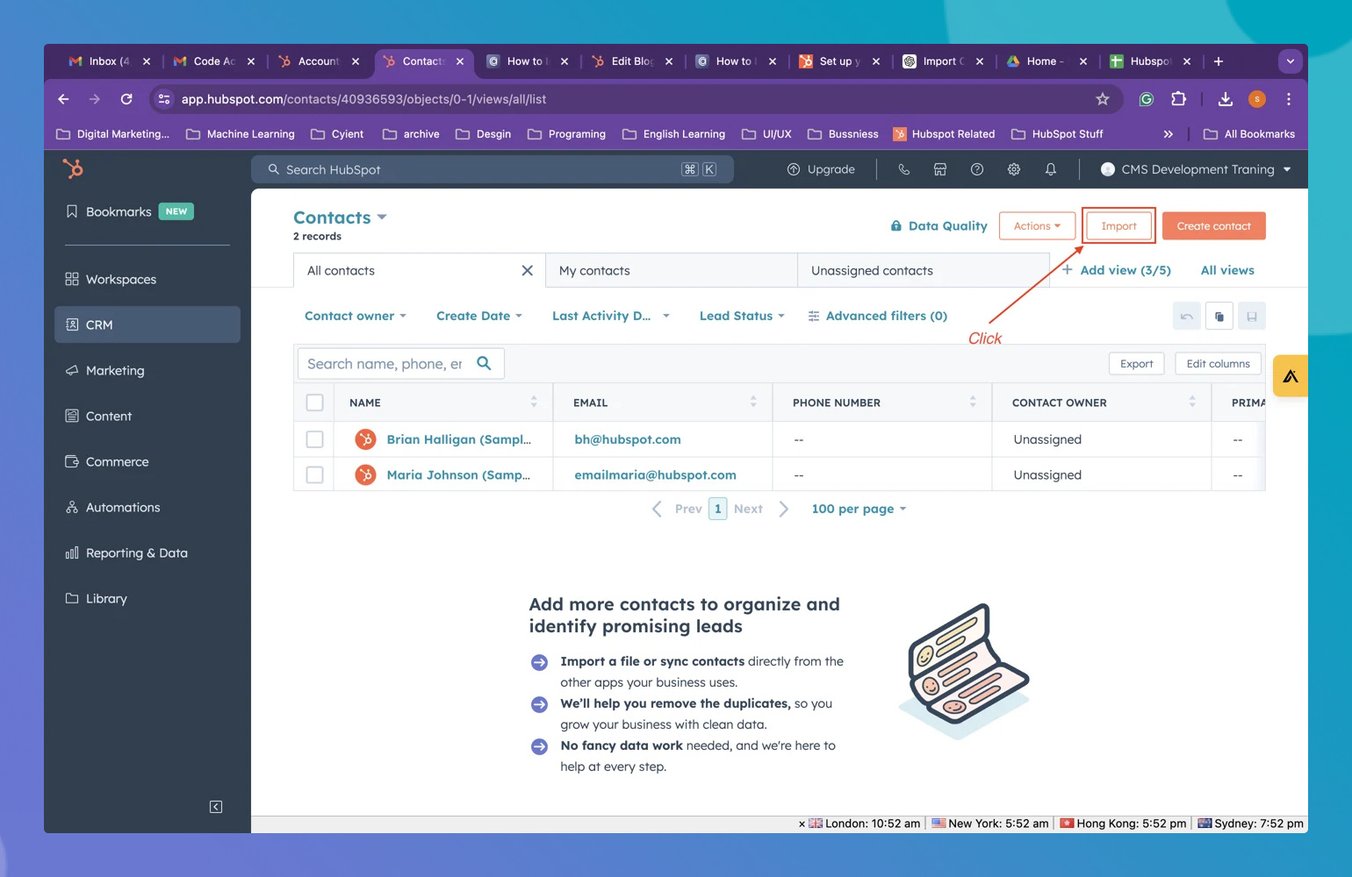 How to Import Contacts in HubSpot CRM